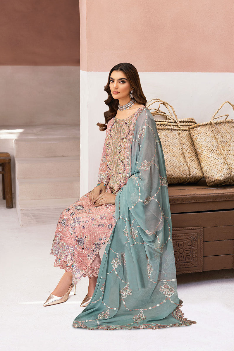 M-1307 - Minhal Ramsha - Unstitched – Sadaf’s Collection